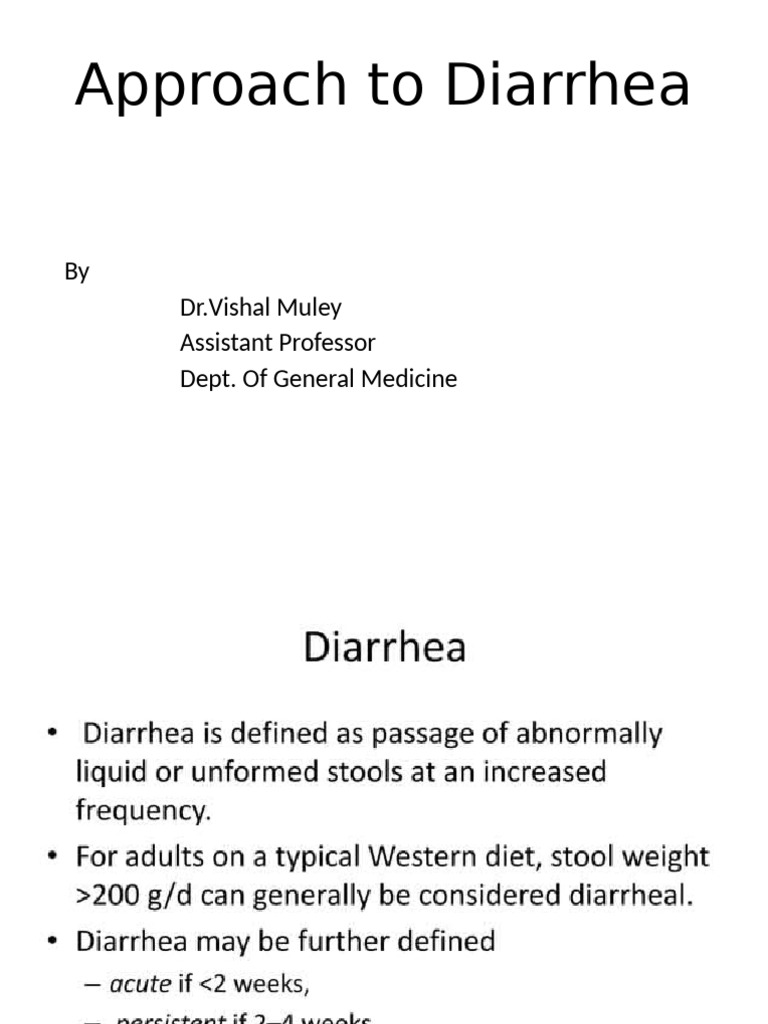 Approach To Diarrhea | PDF
