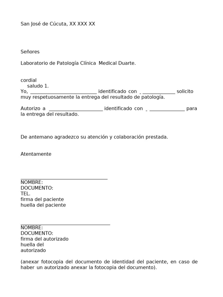 Carta Solicitud de Resultados (2) .Odt | PDF
