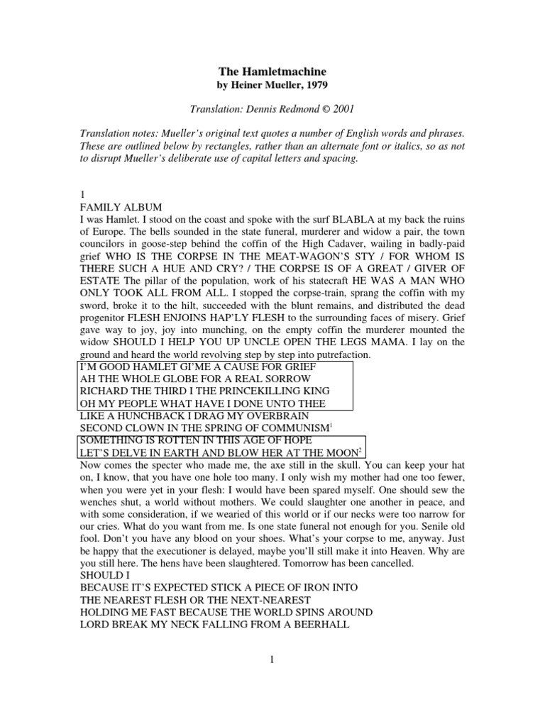 Hamlet Machine | PDF