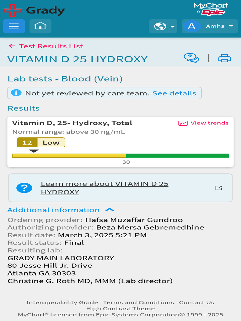 MyChart - Test Details | PDF