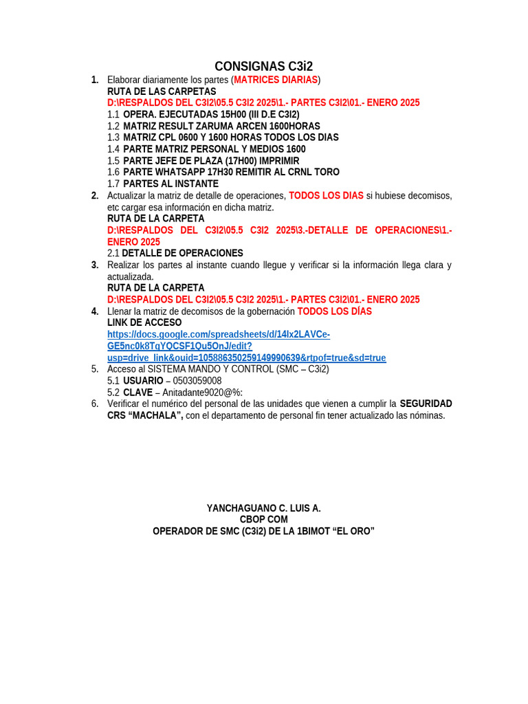 CONSIGNAS C3i2 | PDF