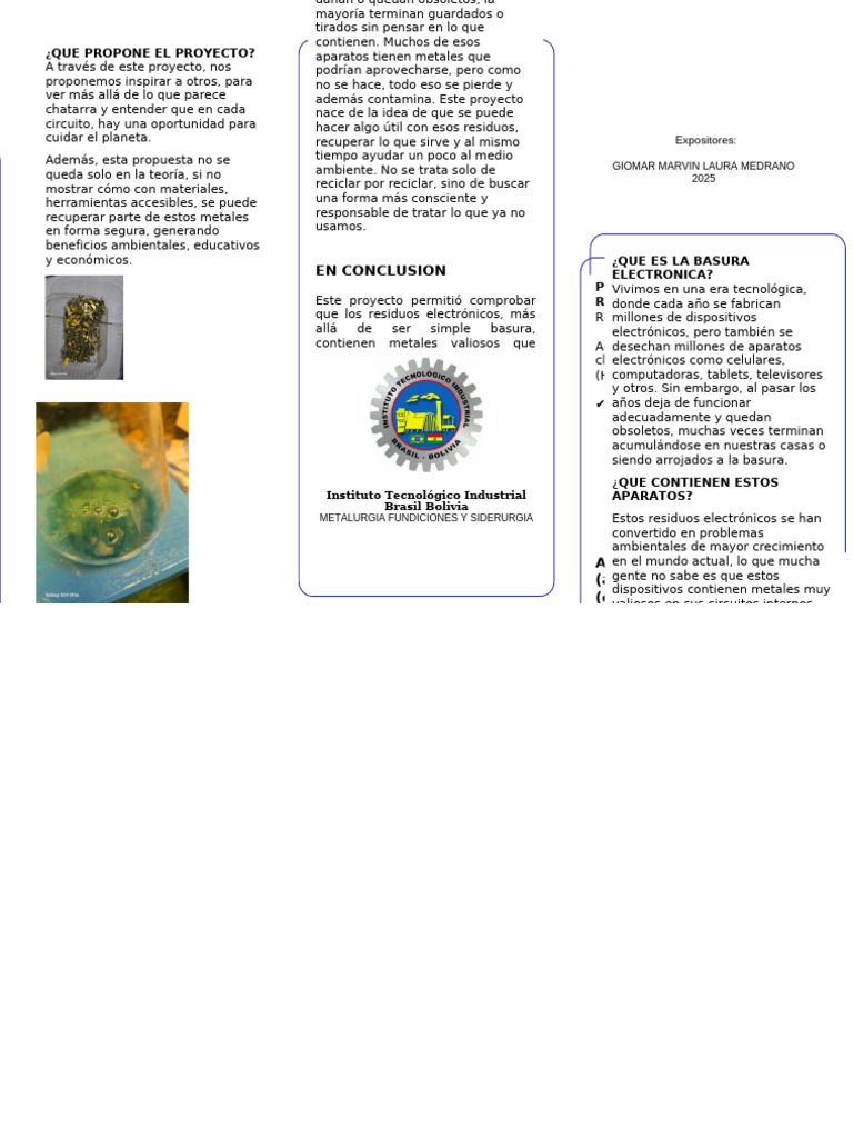 Triptico Feria Gio | PDF | Residuos | Materiales