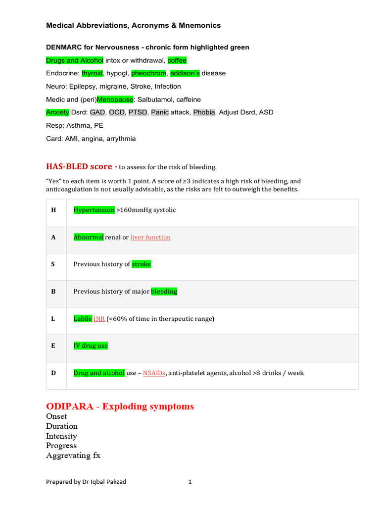 Medical Abbreviations, Acronym Mnemonics | PDF | Human Diseases And ...