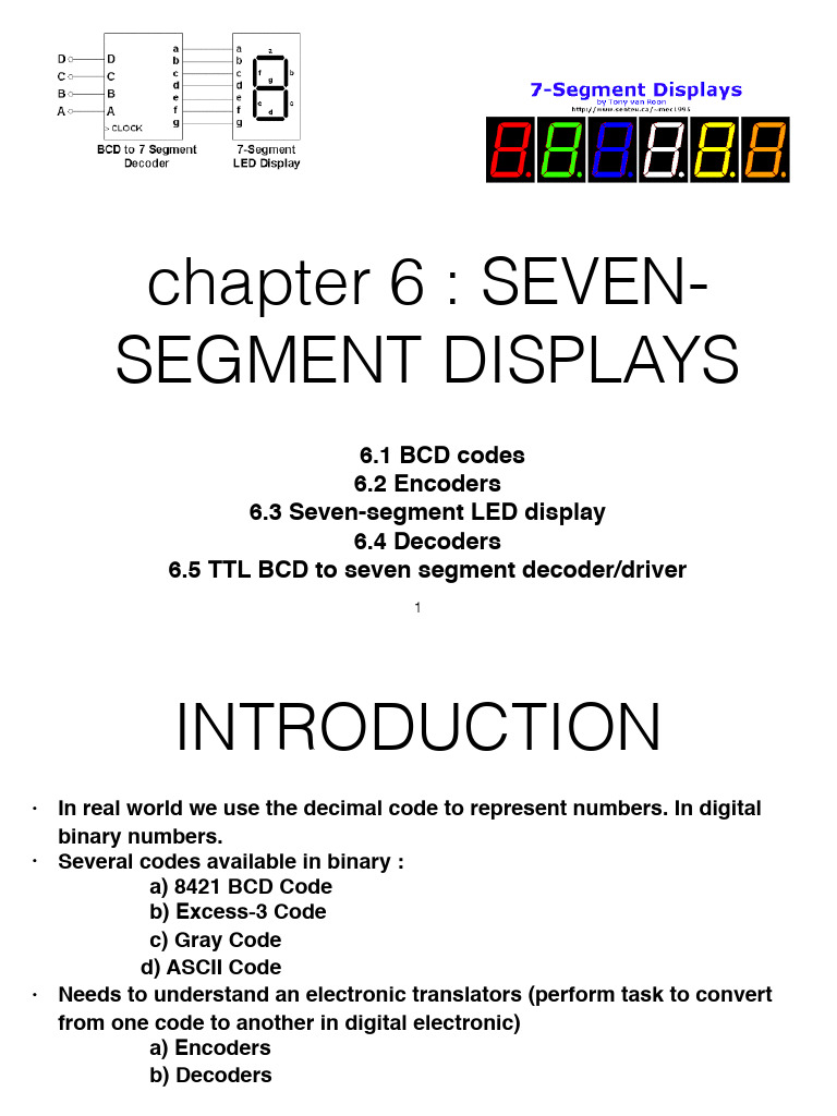 Chapter 6 - Seven Segment Signal | PDF | Binary Coded Decimal | Computer Engineering