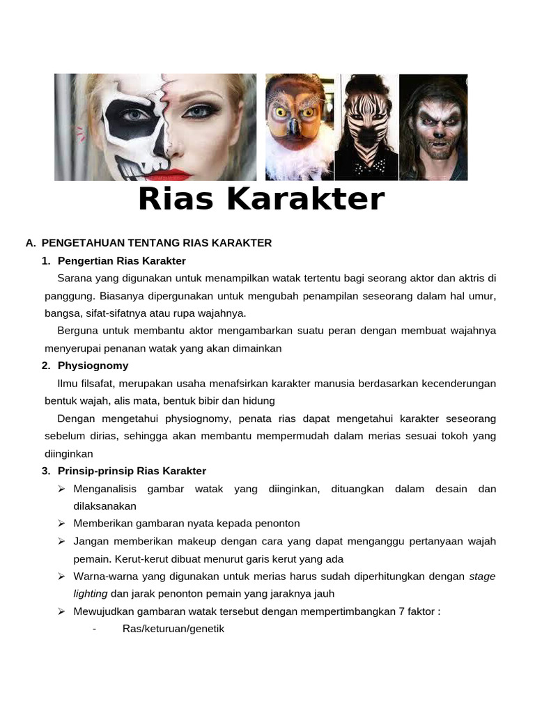 Pengertian dan Jenis Rias Karakter | PDF