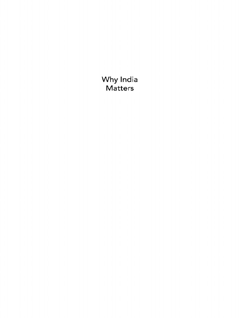 Dokumen - Pub Why India Matters 9781685855376 | PDF | Economic ...