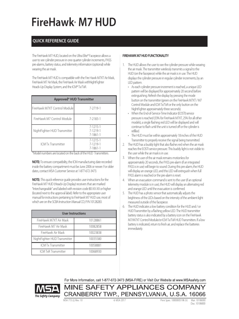 FireHawk M7 HUD Guide - en | PDF | Electronics