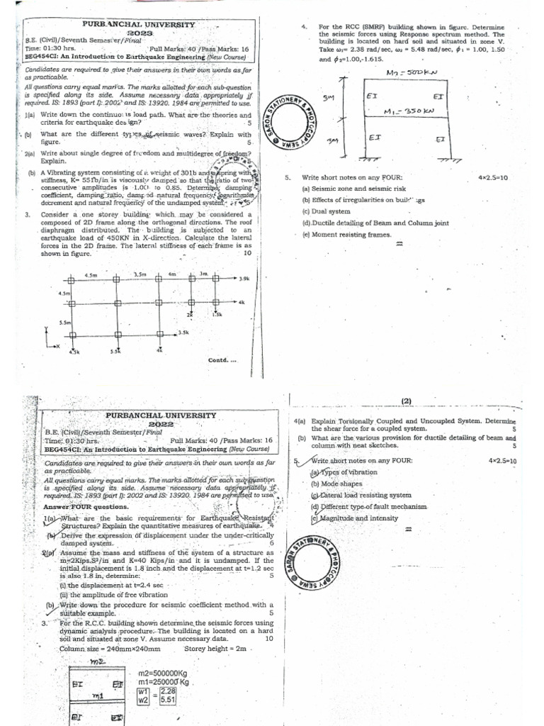 Earthquake Question | PDF