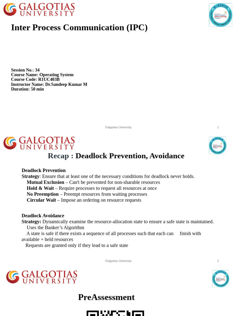 L34 - DR - Sandeep Kumar M - Interprocess Communication | PDF | Message Passing | Process ...
