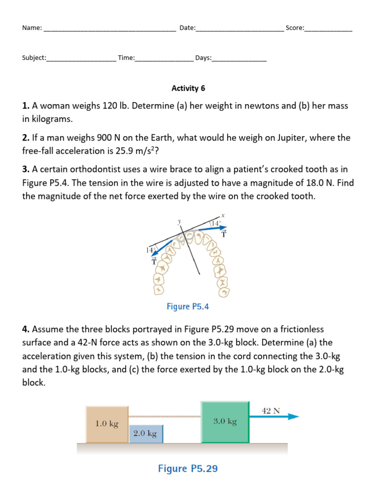 Activity 6 Newton's Law of Motion (1st and 2nd) | PDF
