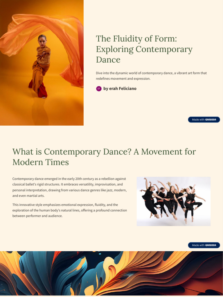 The Fluidity of Form Exploring Contemporary Dance | PDF | Dances ...