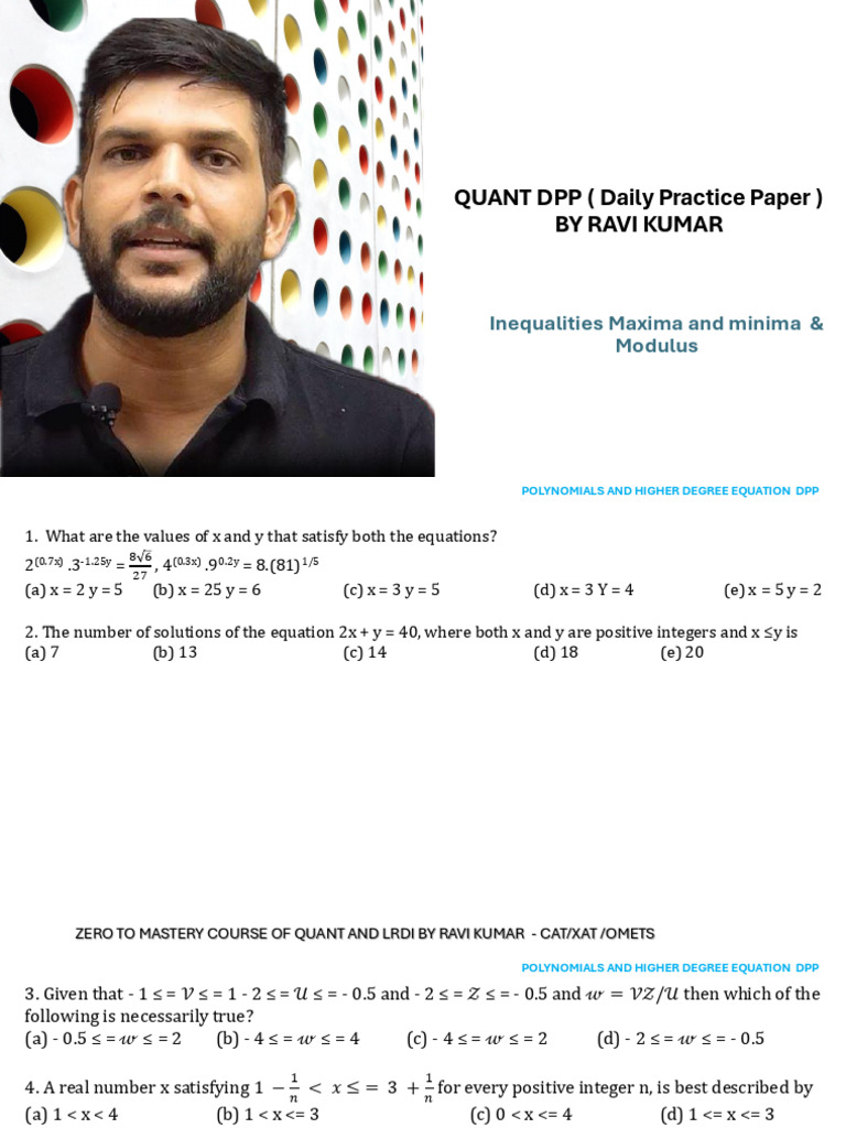 Inequality J Maximum Minimum and Module Modulus DPP | PDF | Equations ...