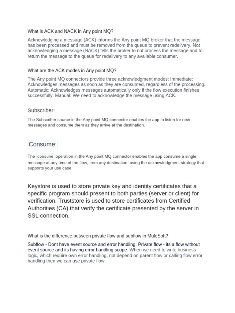 ACK and NACK in Any Point MQ Q&A | PDF