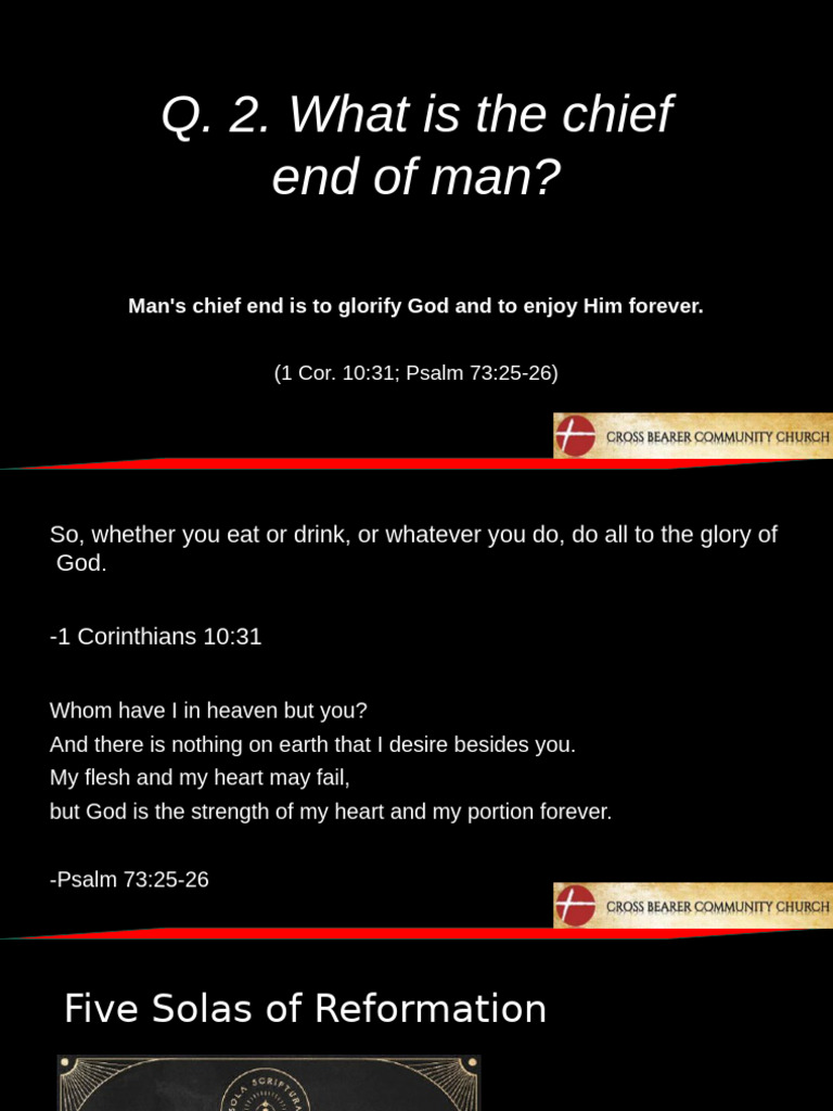 What Is The Chief End of Man | PDF | Glory (Religion) | Jesus