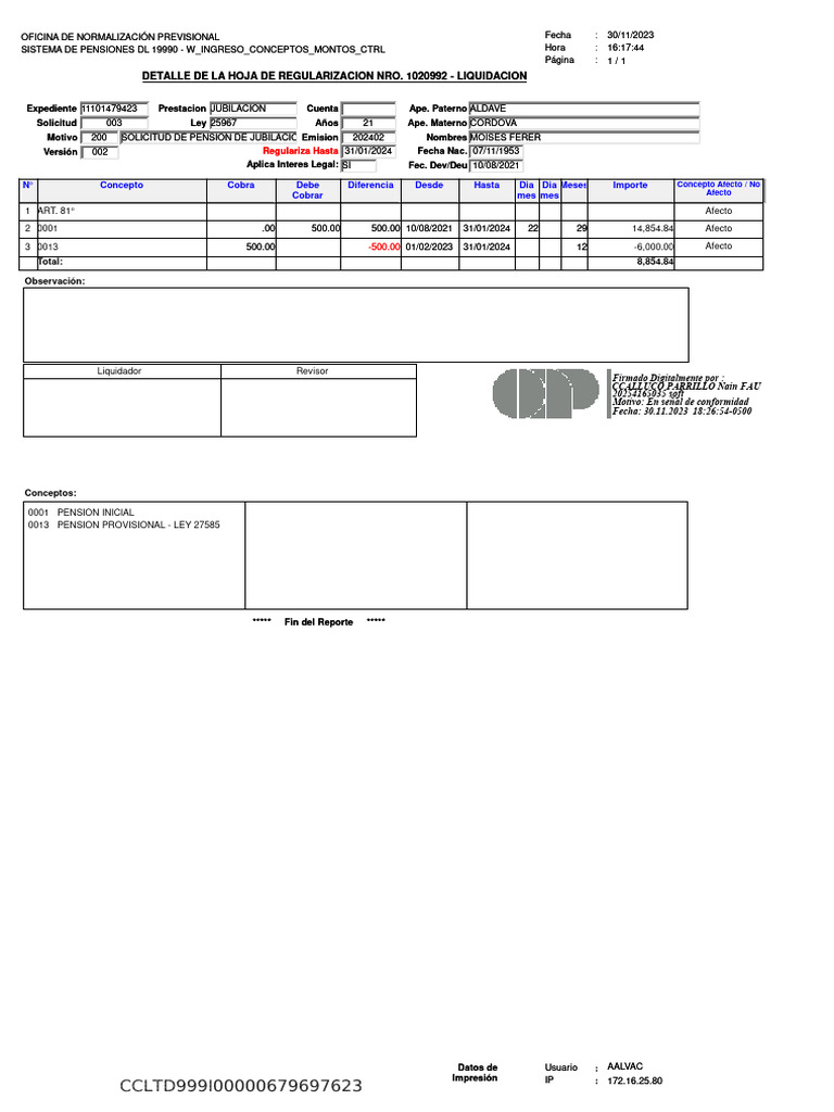 CC LTD 999 I 00000679697623 | PDF | Jubilación | Economía demográfica