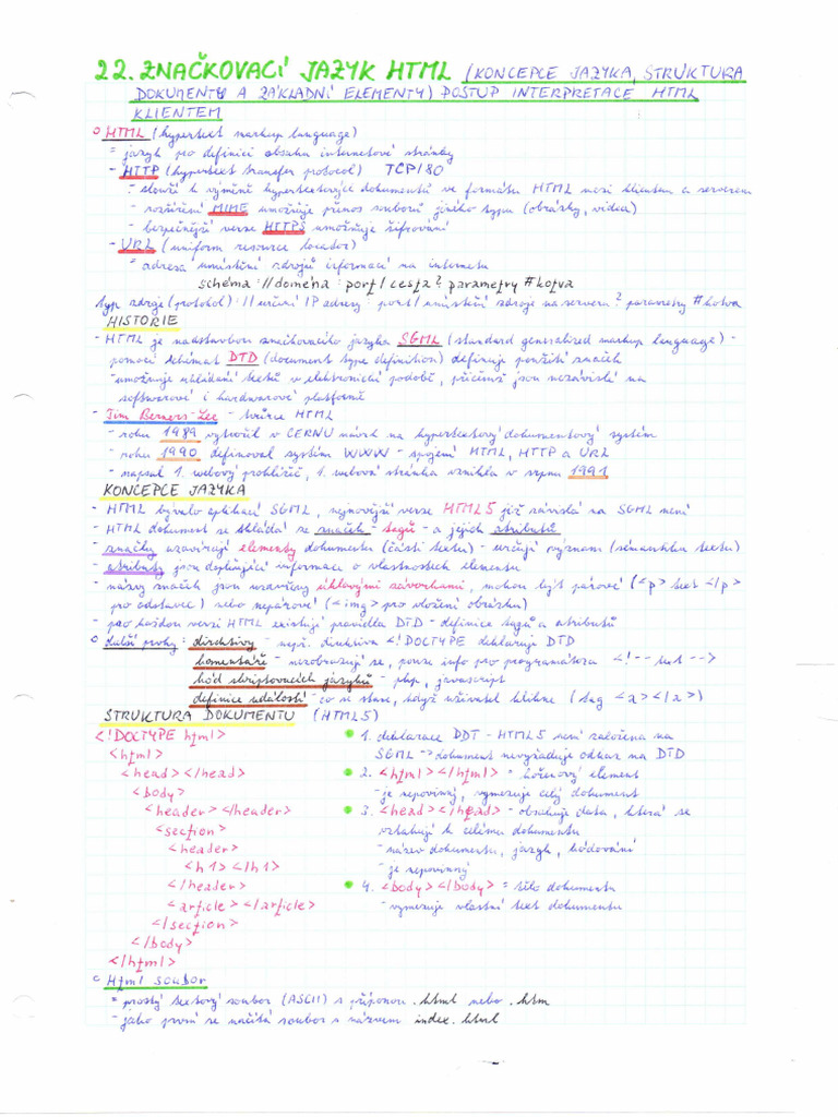 Značkovací Jazyk HTML | PDF
