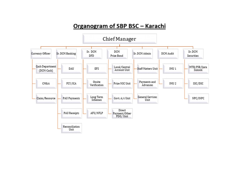SBP BSC Karachi Organogram Overview | PDF