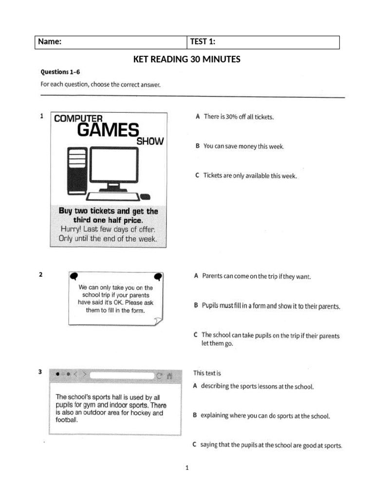 Reading Test 4 Key Trainer | PDF