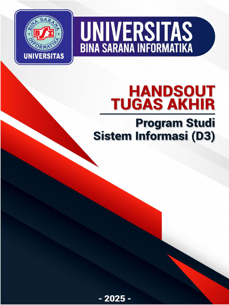 Handout Tugas Akhir Prodi Sistem Informasi Periode I Tahun 2025 | PDF
