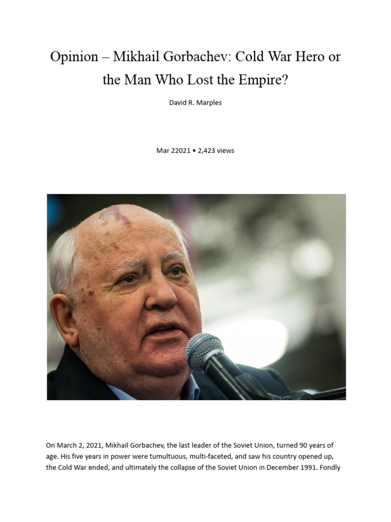 Gorbachev: Cold War Legacy Explored | PDF | Mikhail Gorbachev | Soviet ...