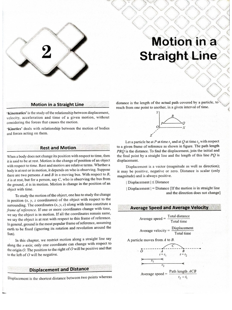 Class 11th Chapter 2 Motion in A Straight Line | PDF