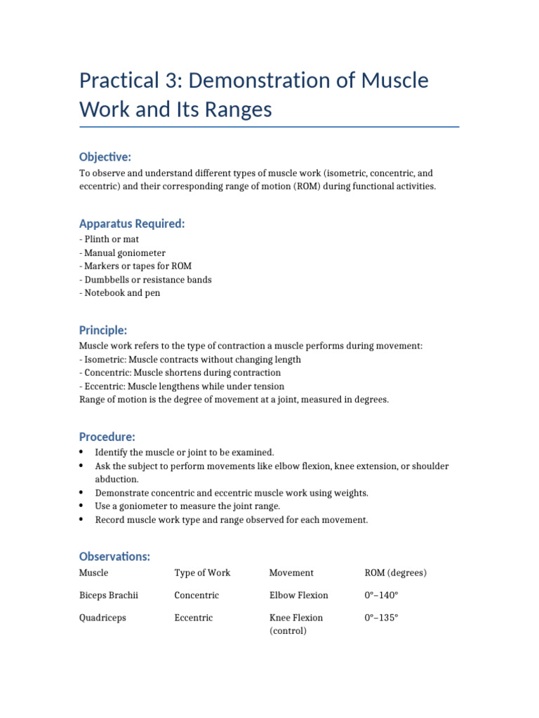 Practical 3 and 4 Muscle Work Posture Analysis | PDF | Muscle ...