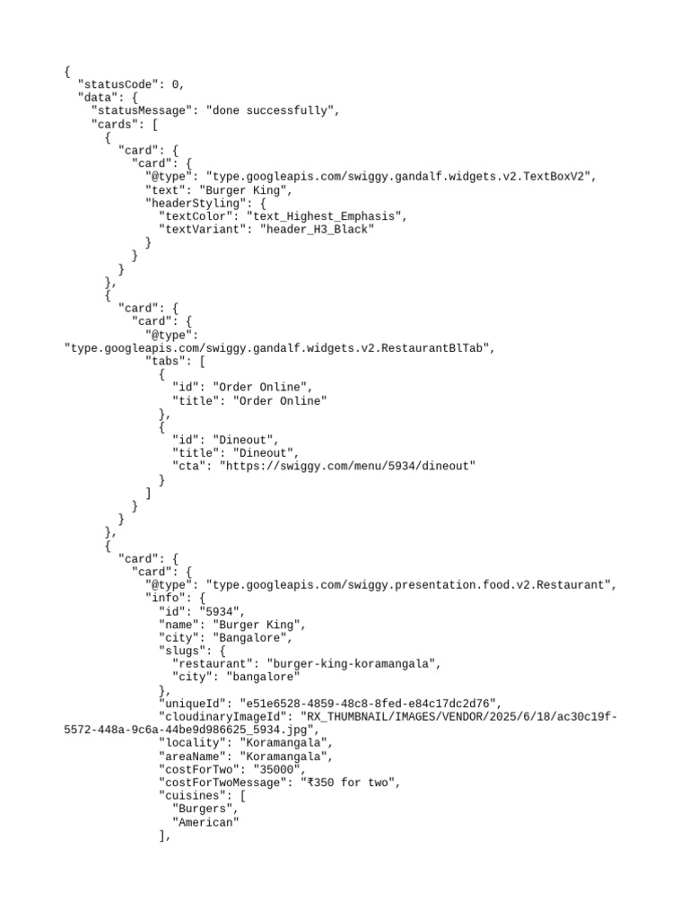 Swiggy Menu Data A Pi | PDF | Foods | Cuisine