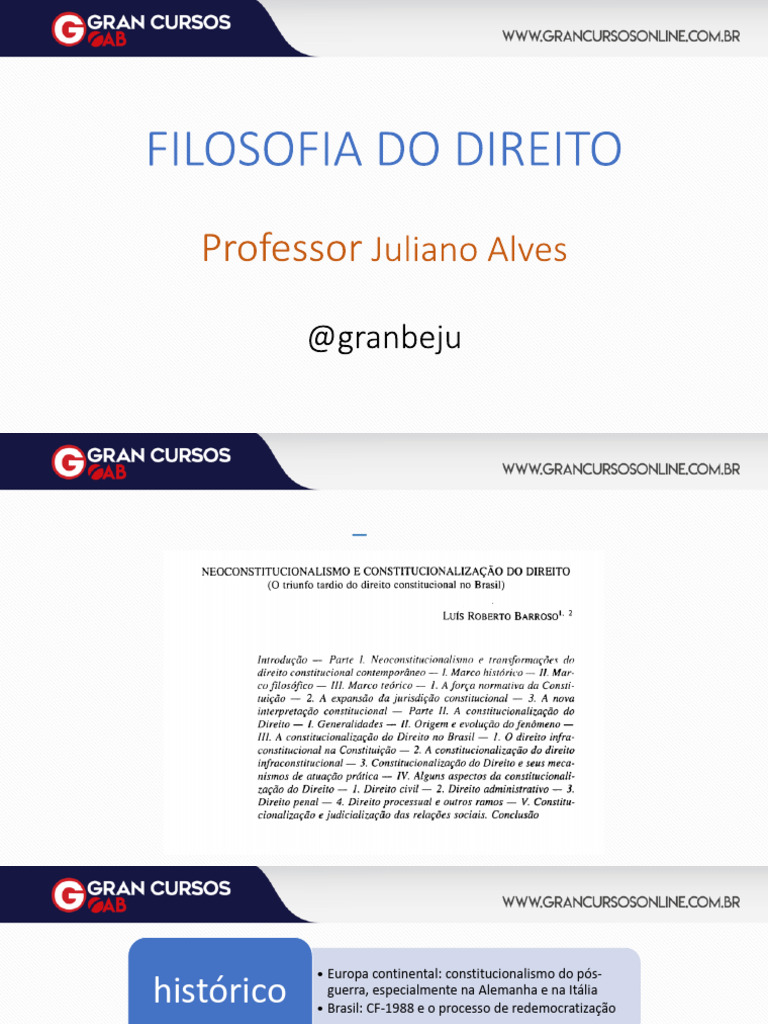 Aula 4 - Neoconstitucionalismo - Texto de Luis Roberto Barroso | PDF