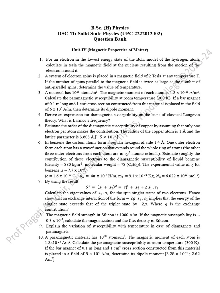 QB - Unit IV-V - Magnetic - Dielectrics Properties | PDF | Dielectric ...
