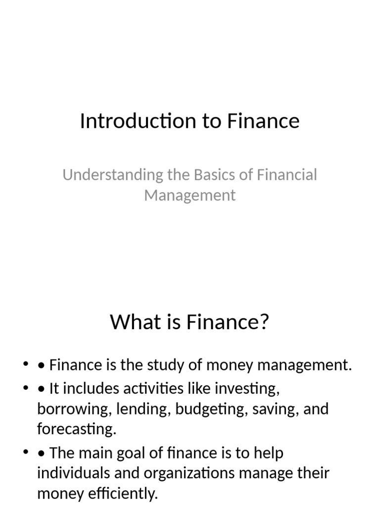 Basics of Financial Management Explained | PDF