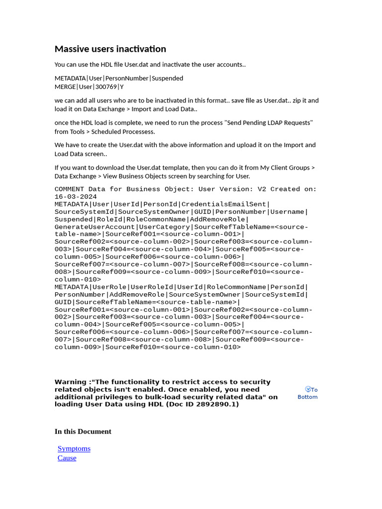 HCM Data Loader Security Privilege Guide | PDF | User (Computing ...