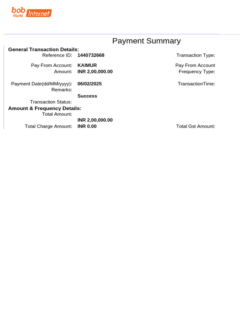 Payment Summary: General Transaction Details | PDF