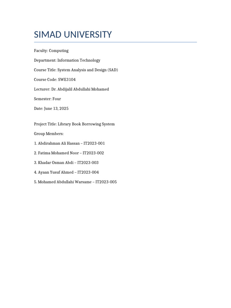 Library Book Borrowing System Apdalla | PDF | Use Case | Systems Engineering