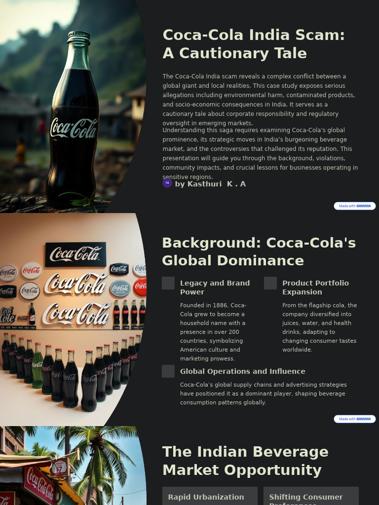 Coca-Cola India: Scandal and Impact | PDF | The Coca Cola Company ...