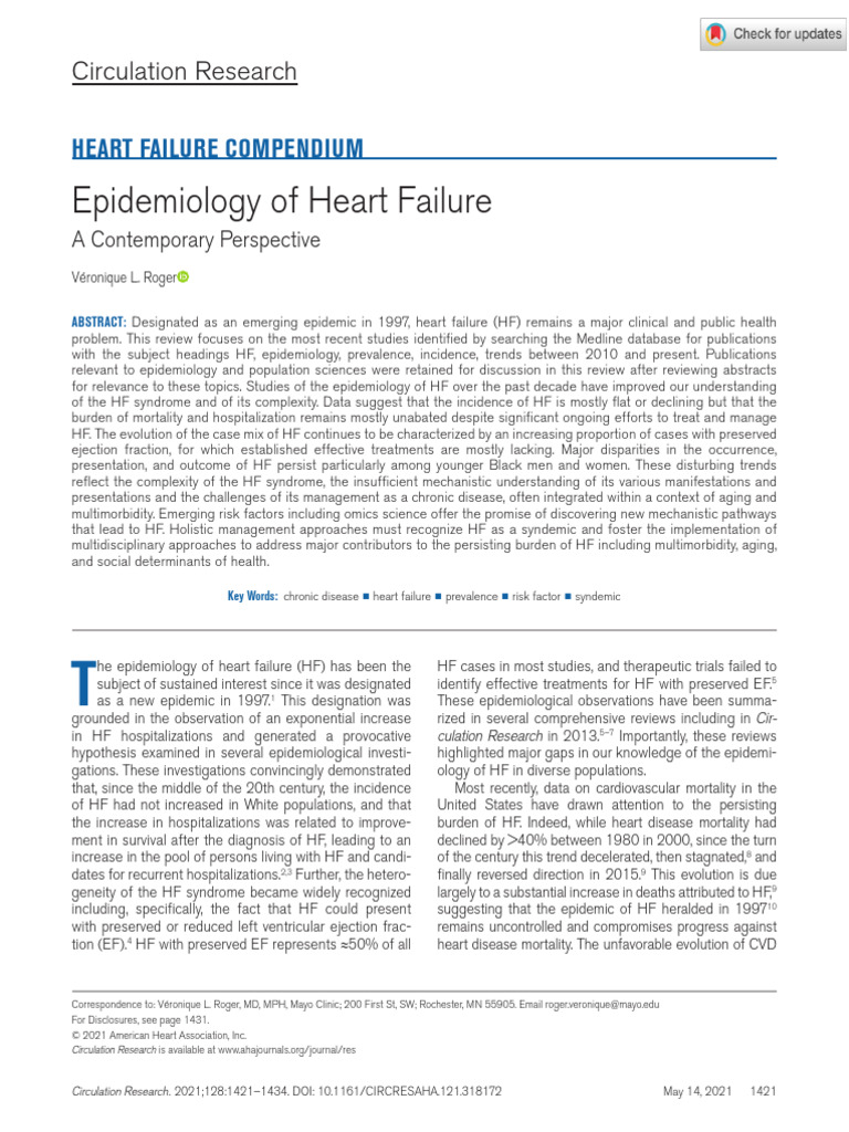 Epidemiology of Heart Failure, Article Cientificic | PDF | Heart ...