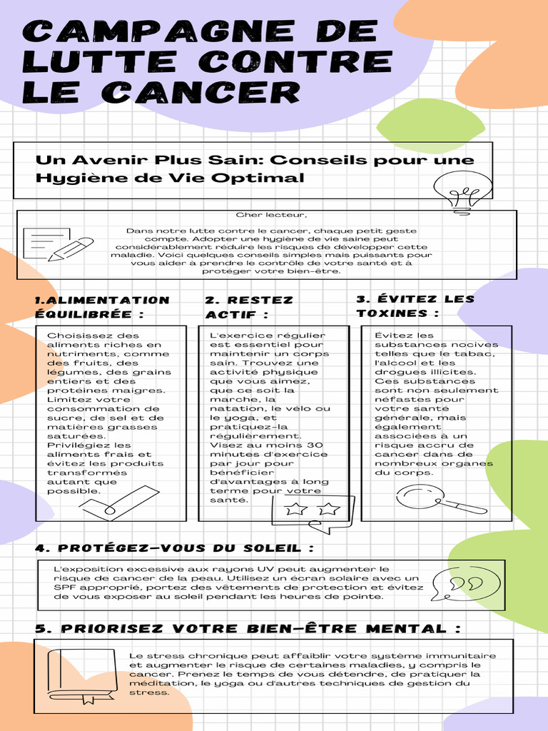 Lutte Contre Le Cancer, Un Avenir Plus Sain | PDF
