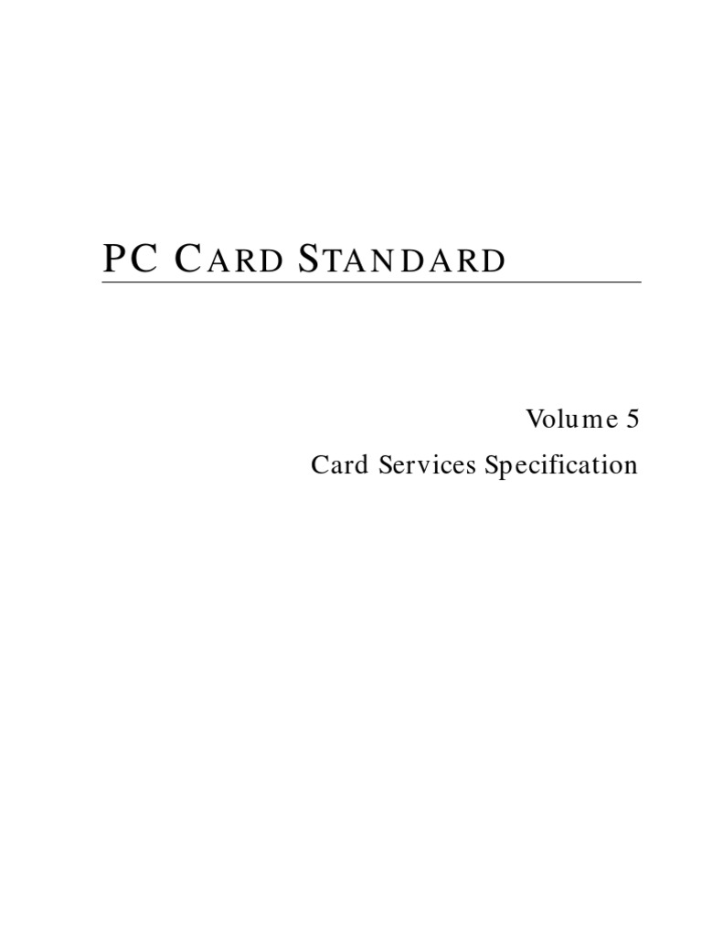 PC Card Standard 8.0 Volume 5 Card Services Specification | PDF ...
