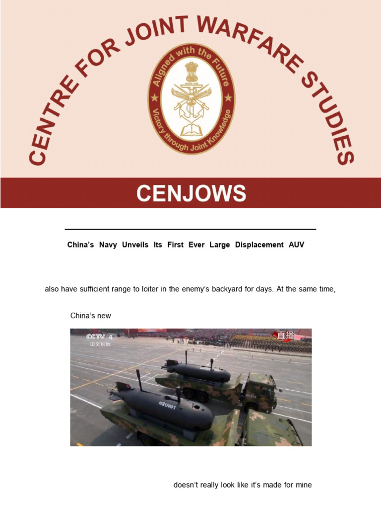 China’s HSU-001 Autonomous Underwater Vehicle | PDF | Unmanned Aerial ...