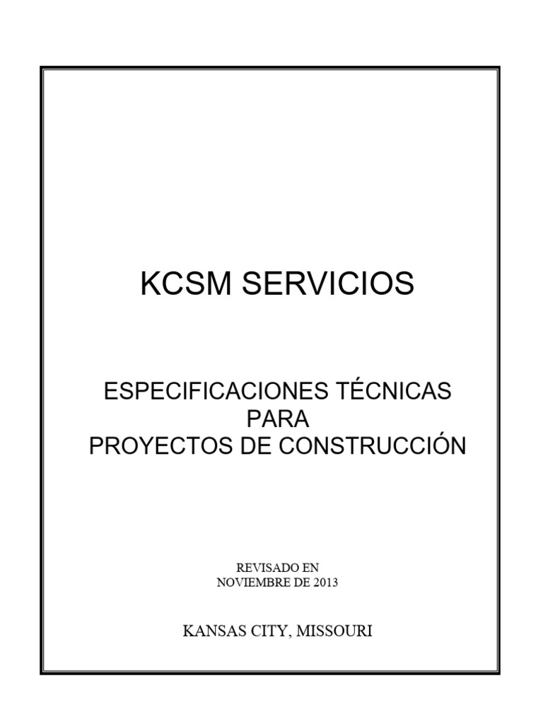 KCSMS Standard Tech Specs Revised April 2014 | PDF | Software | Contratista general