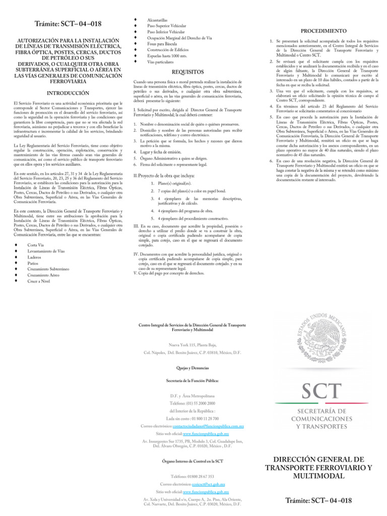 Tramite SCT-04-018T Vias Industriales | PDF