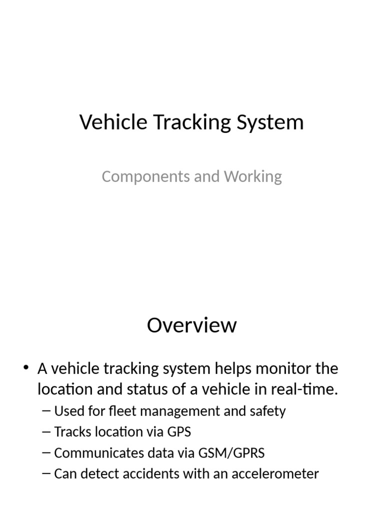 Vehicle Tracking System | PDF