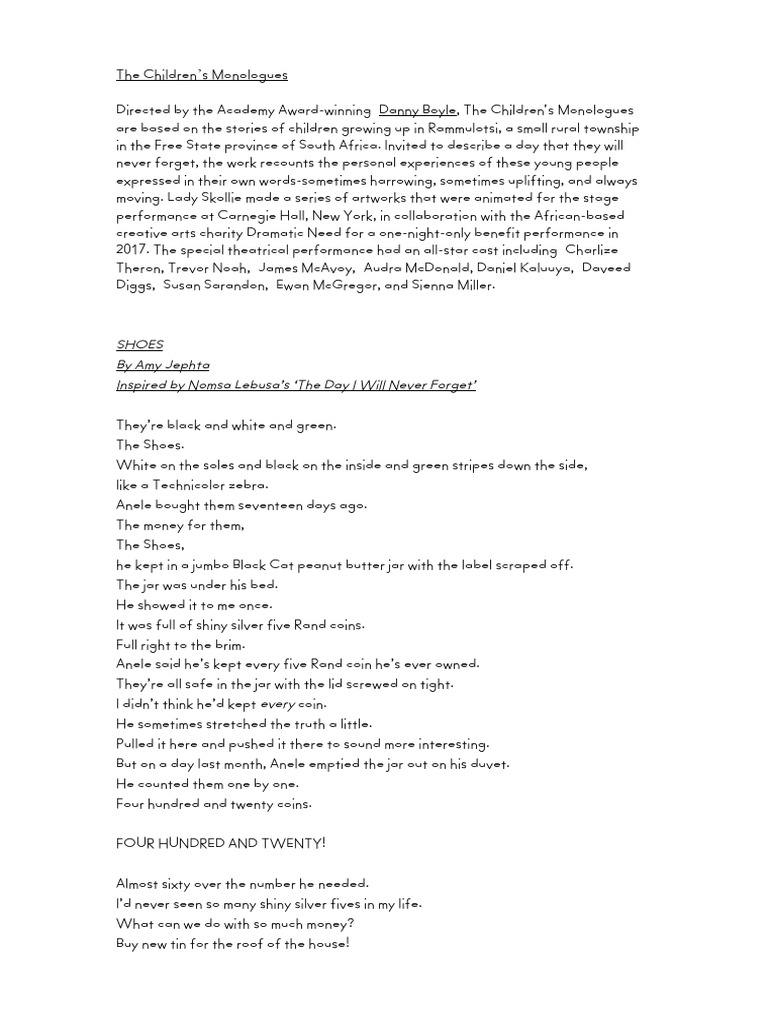 The Children's Monologues | PDF