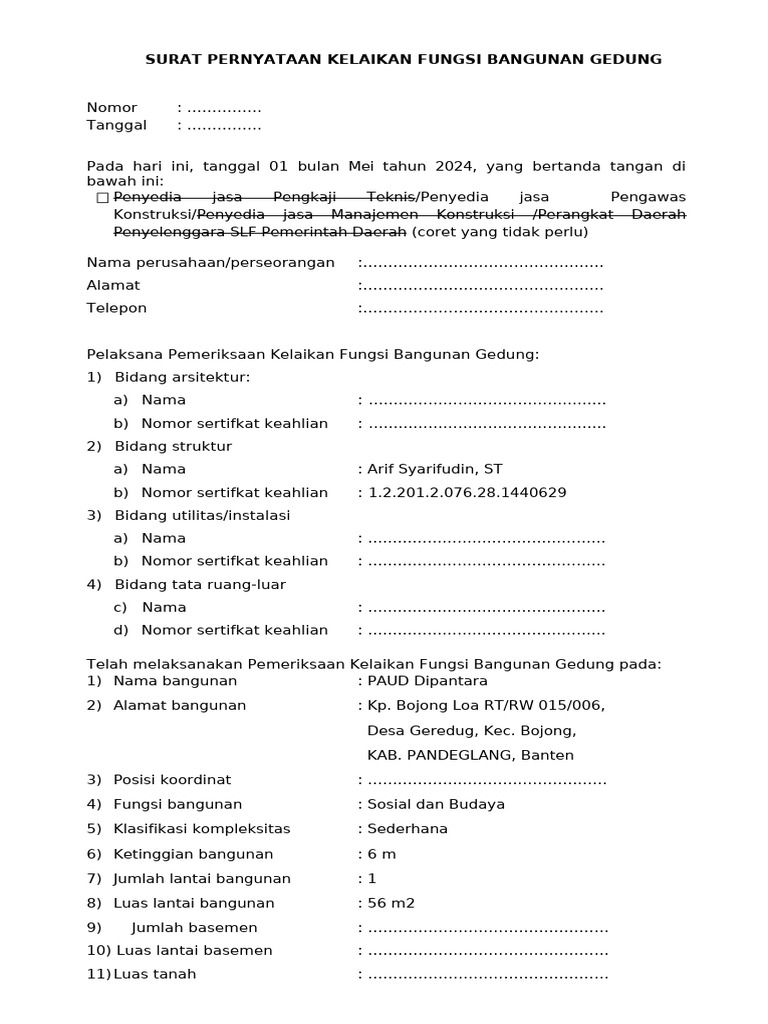 Permohonan SLF | PDF