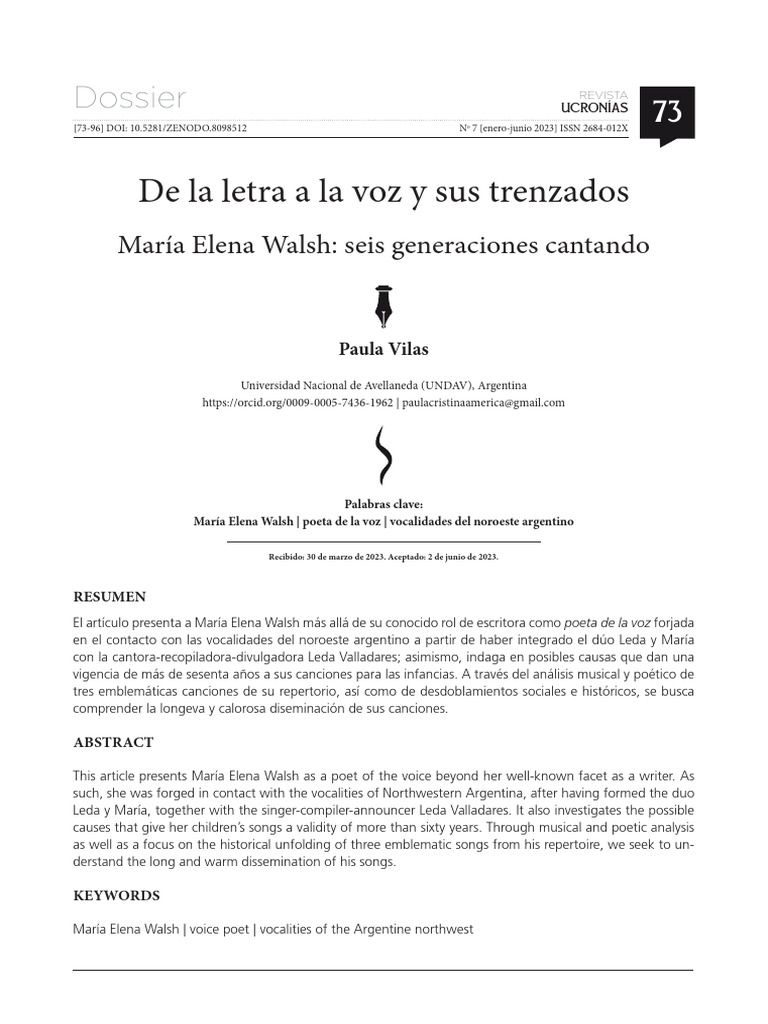 María Elena Walsh: Letras y Voces Infinitas | PDF | Canciones | Poesía
