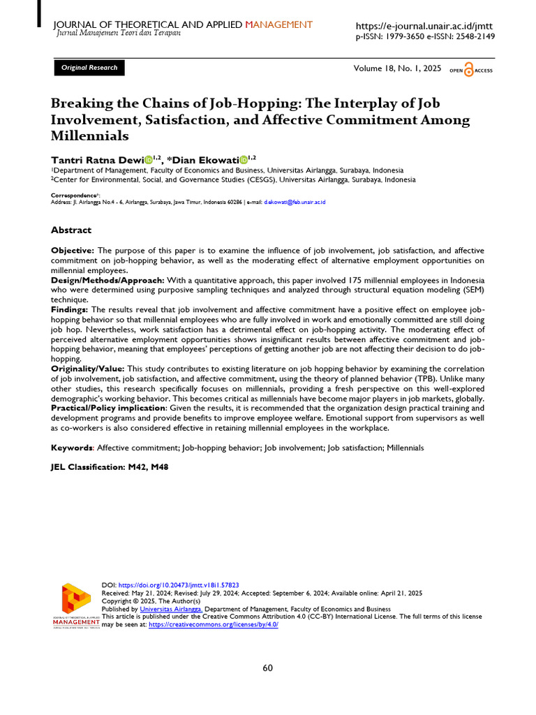 Breaking The Chains of Job-Hopping The Interplay o | PDF | Job ...
