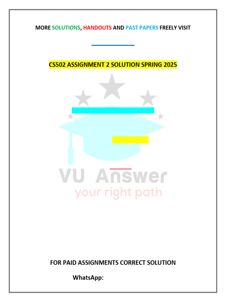 CS502 Assignment 2 Solution Guide | PDF | Vertex (Graph Theory ...