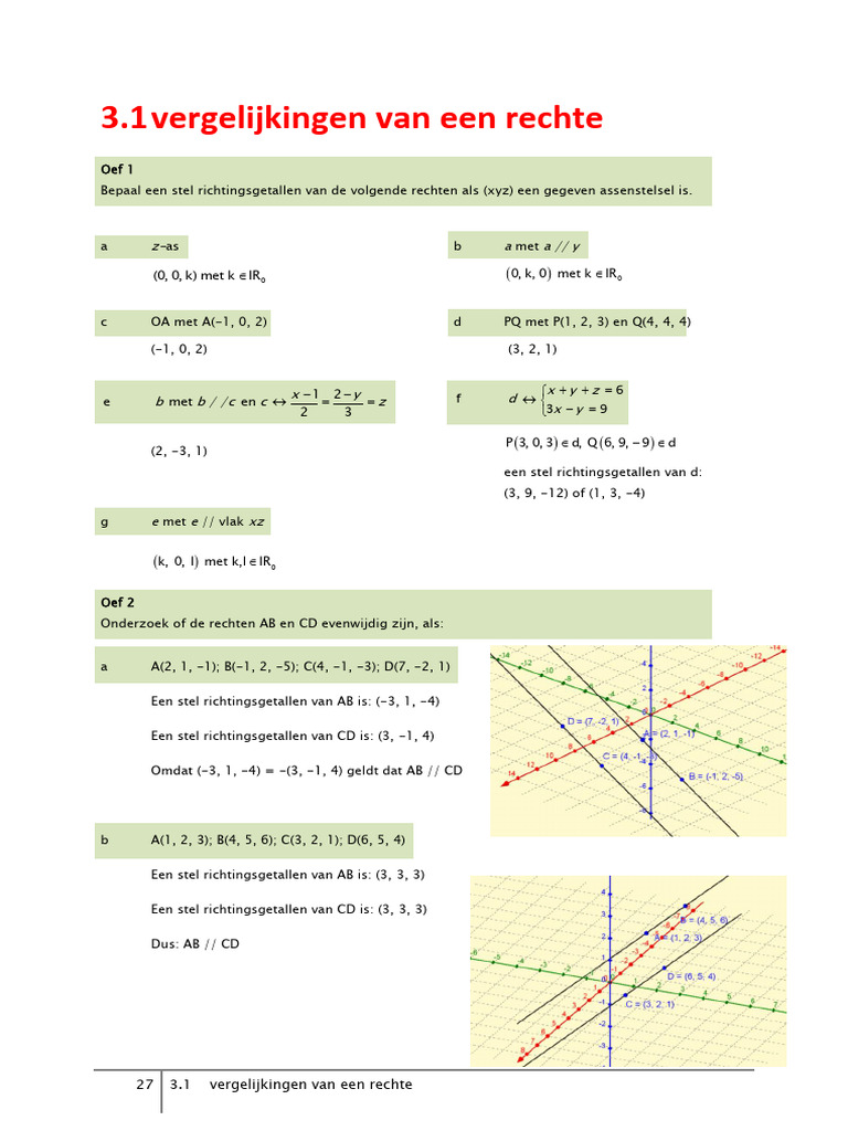 VBTL 5-6 Ruimtemeetkunde Gevorderde Wiskunde Oplossingen H3 | PDF