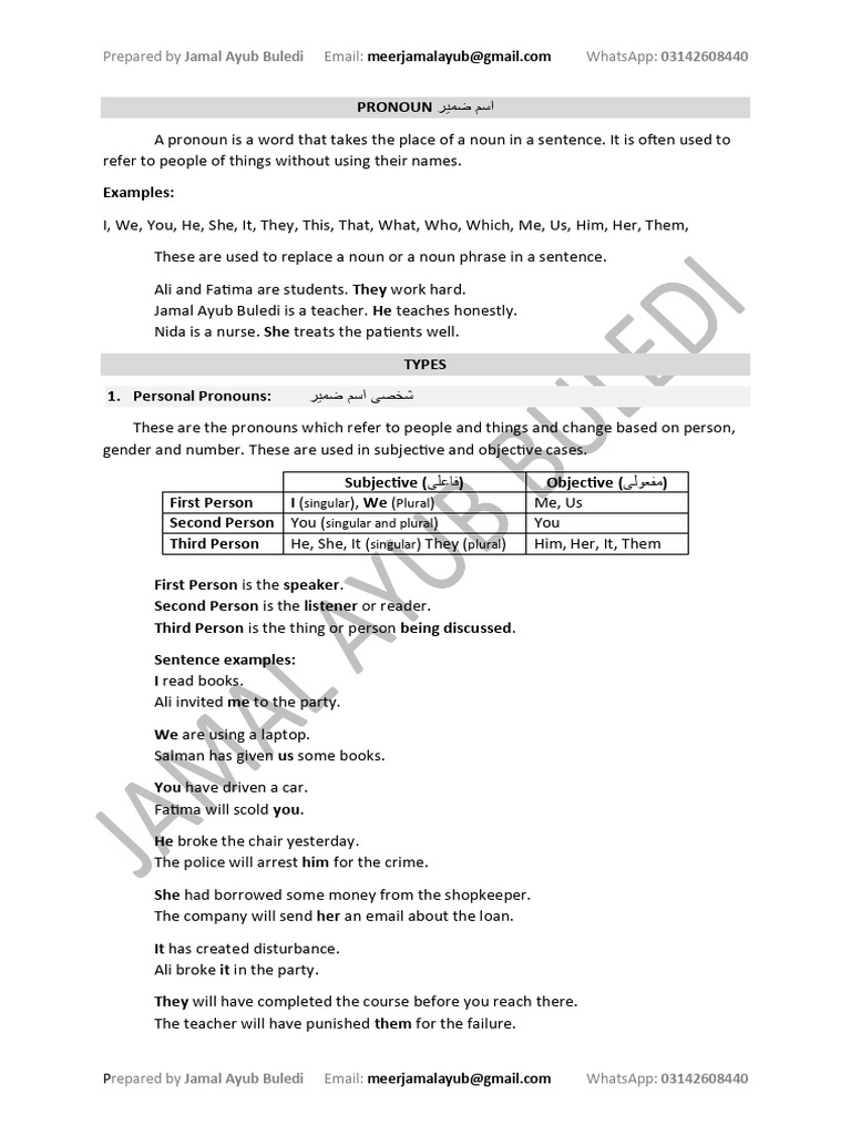 Understanding Pronouns in English | PDF | Pronoun | Grammatical Number