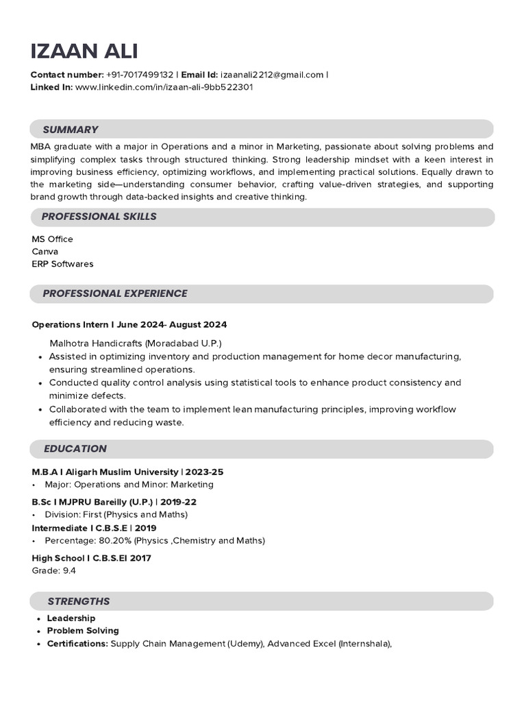 Izaan Resume.1 | PDF