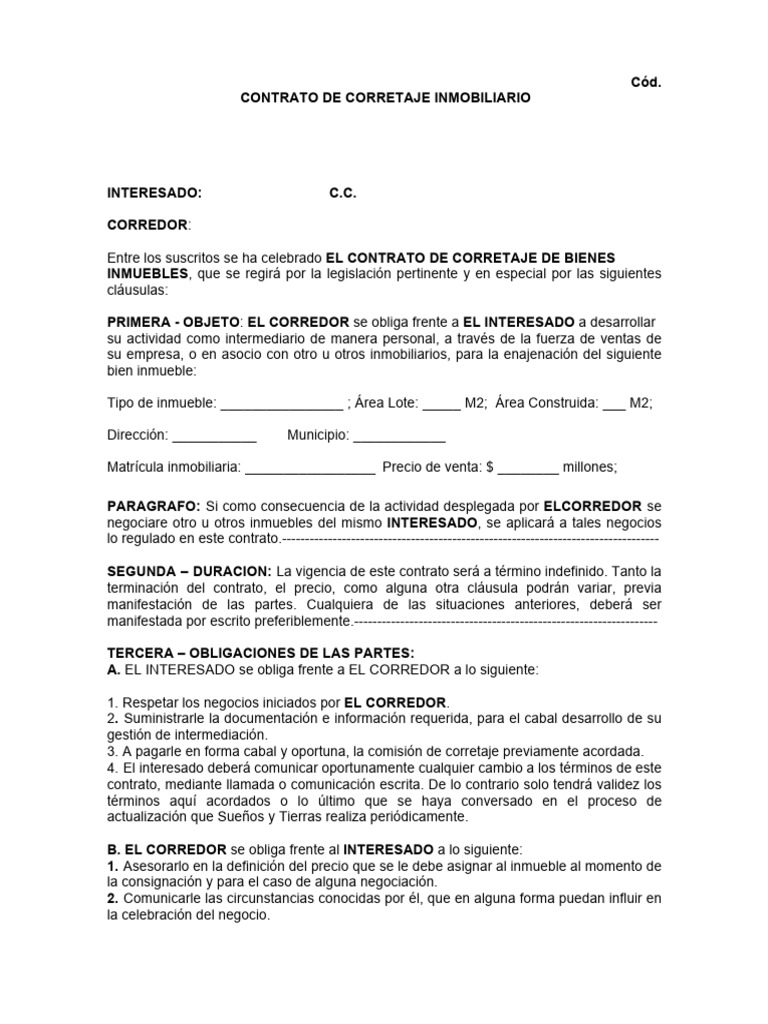 Contrato Corretaje 1 | PDF